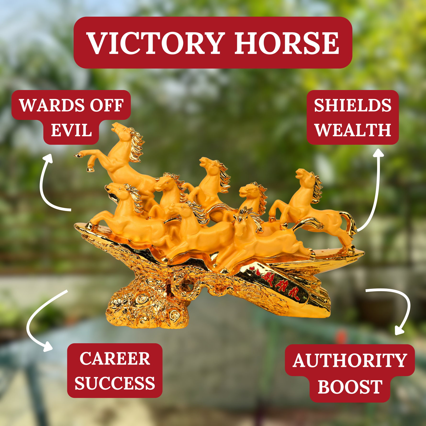 The Golden Cavalry 8 Victory Horses 62cm - Feng Shui Charms PH – Royal ...