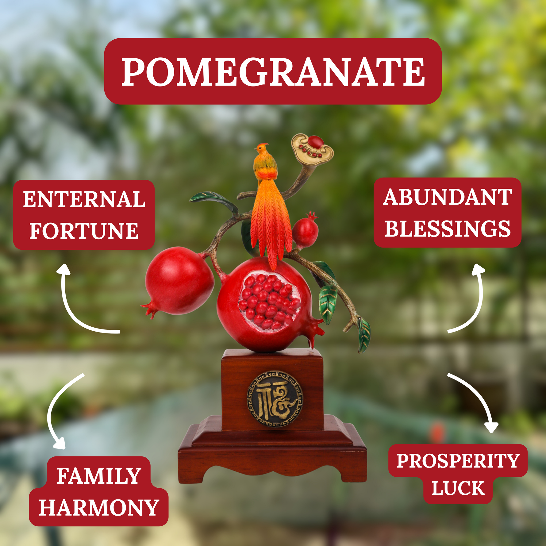 Fruits of Eternal Fortune - Red Pomegranate 28cm - Feng Shui Charms PH ...