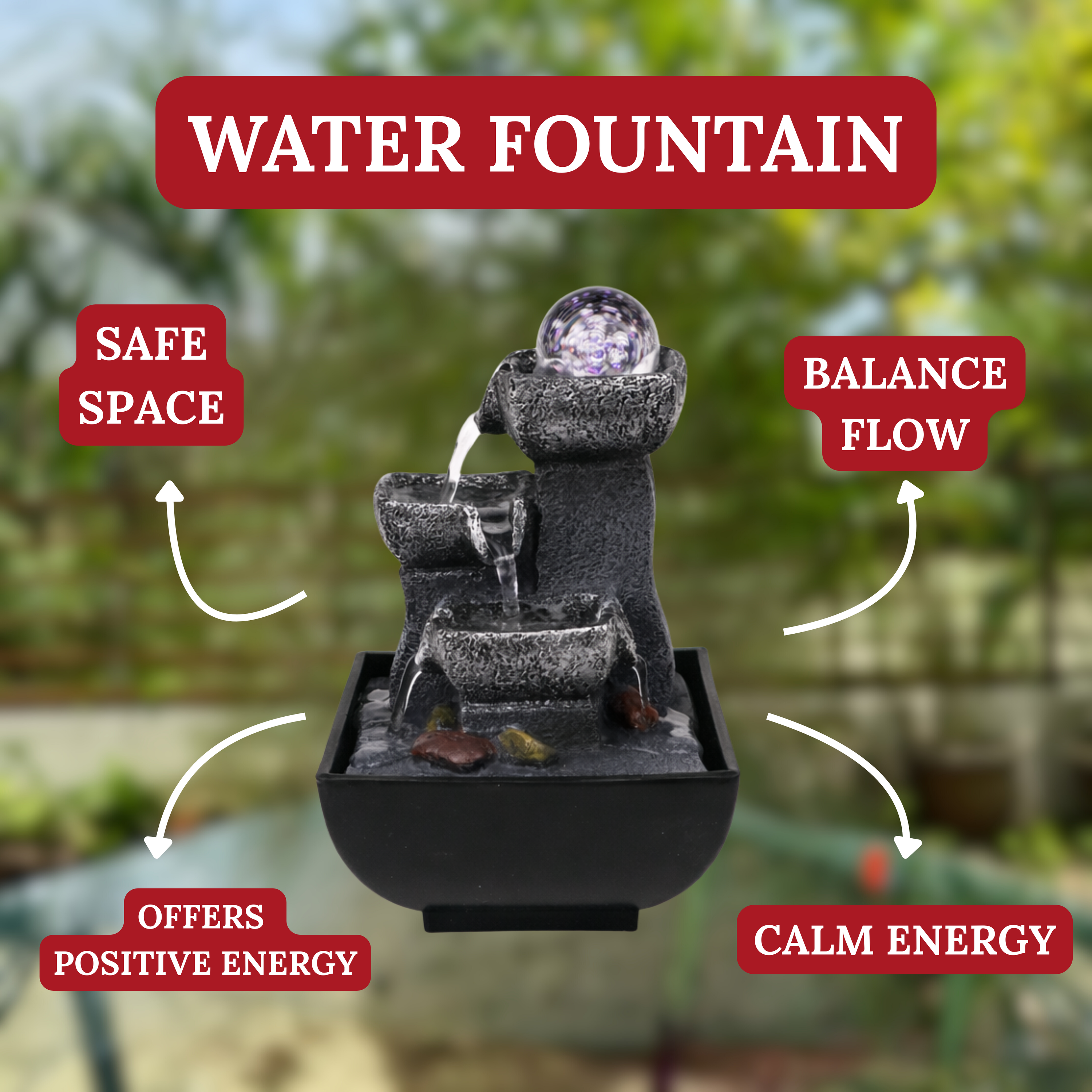 Natural Flow of Balance Fountain 20cm - Feng Shui Charms PH – Royal ...