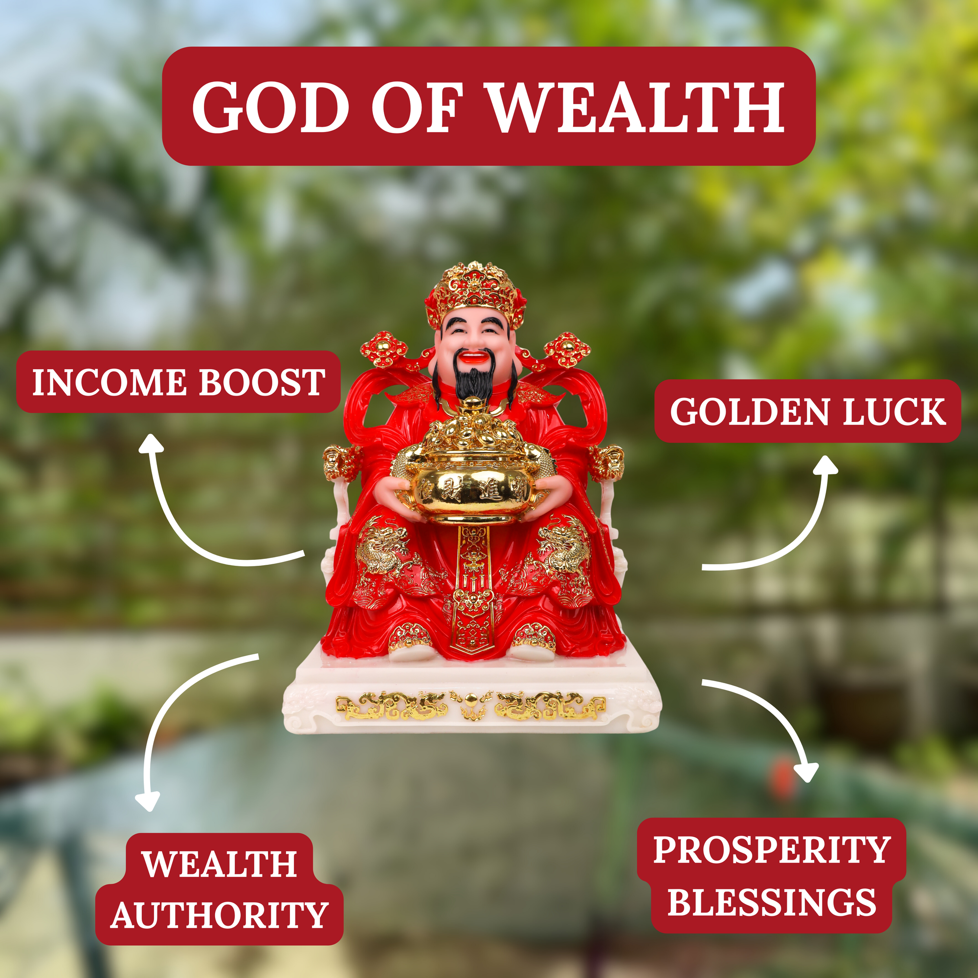 Red God of Wealth of Great Fortune 48cm - Feng Shui Charms PH – Royal ...